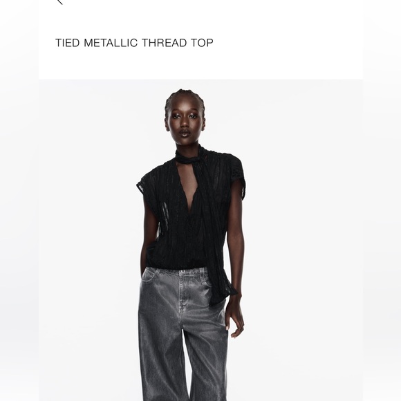 Zara | Tops | Zara Tied Metallic Thread Top | Poshmark